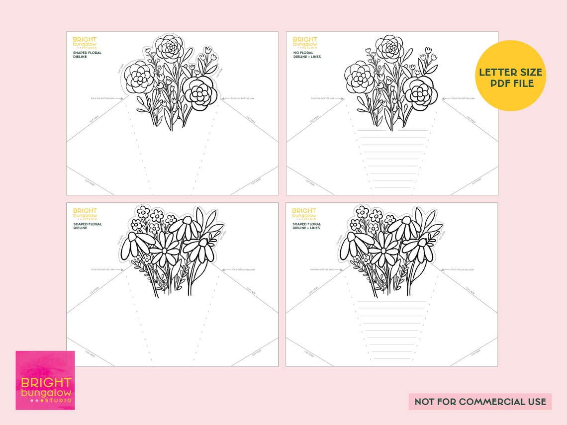 Printable Floral Coloring Card, Color Your Own Card, Instant Download ...