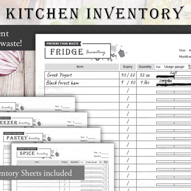 Kitchen Waste Sheet Printable - Etsy