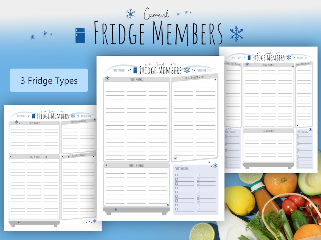 Efficient Kitchen Organization Printable | Fridge Food Inventory ...