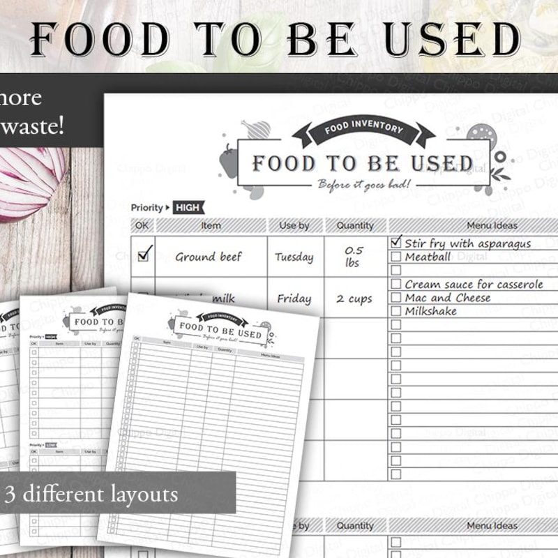 Printable Waste Sheets - Etsy