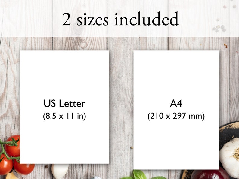 Cooking Conversion Chart - Essential Kitchen Tool - Letter Size, A4 ...