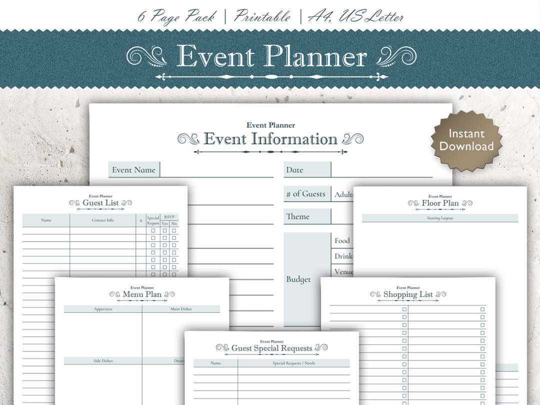 Event Planner, Party Planner Template, Event Organizer, Party Planning ...
