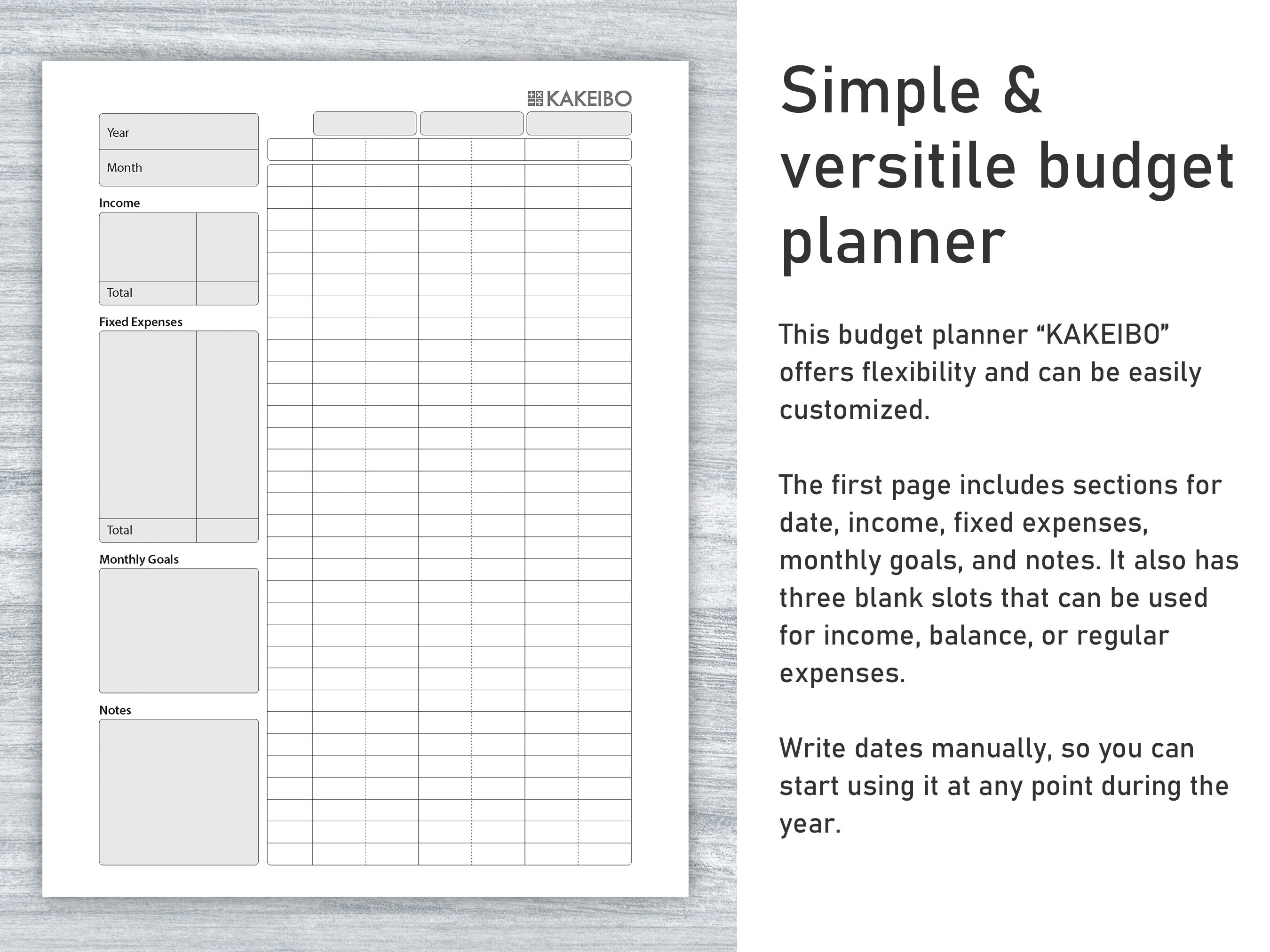 KAKEIBO Financial Tracker - Budget Planning Printable for Weekly and ...