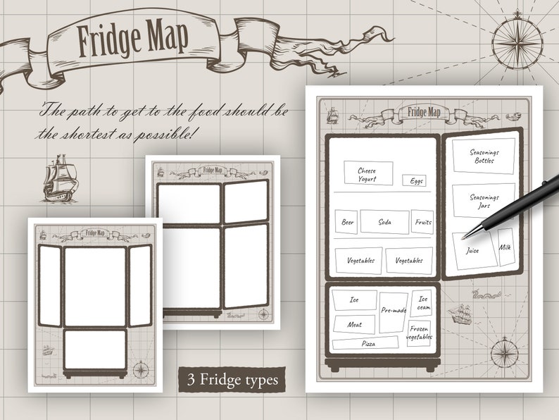 Efficient Fridge Food Inventory - Printable Kitchen Organizer - A4 ...