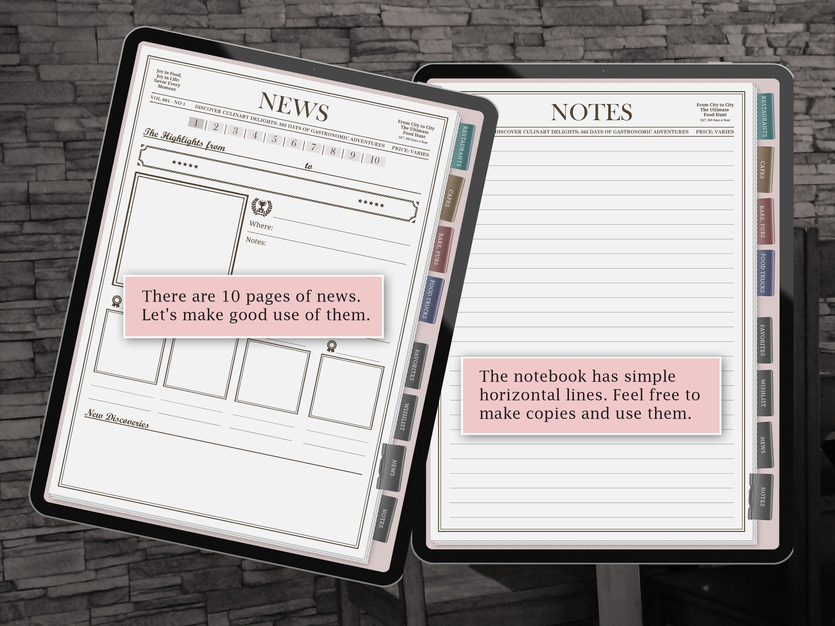 Digital Restaurant Journal for Goodnotes, Restaurant Journal ...