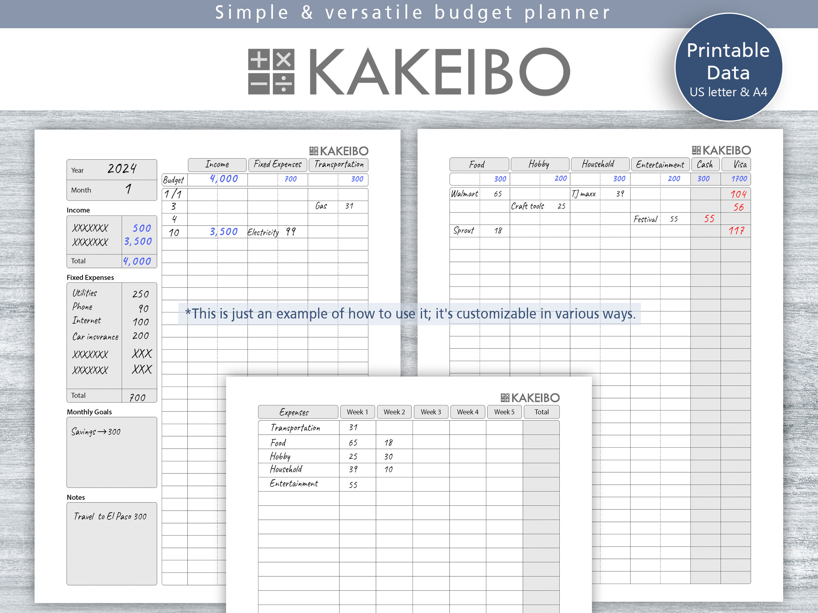KAKEIBO Financial Tracker - Budget Planning Printable for Weekly and ...