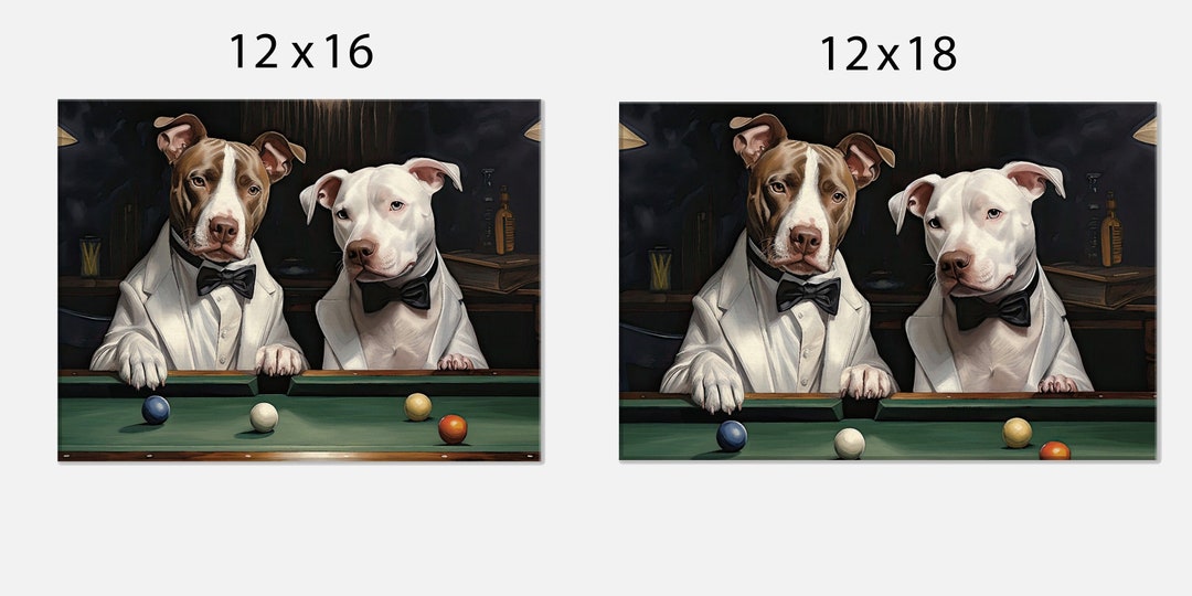 Dapper Pitbull Billiard Buds on Canvas - Etsy