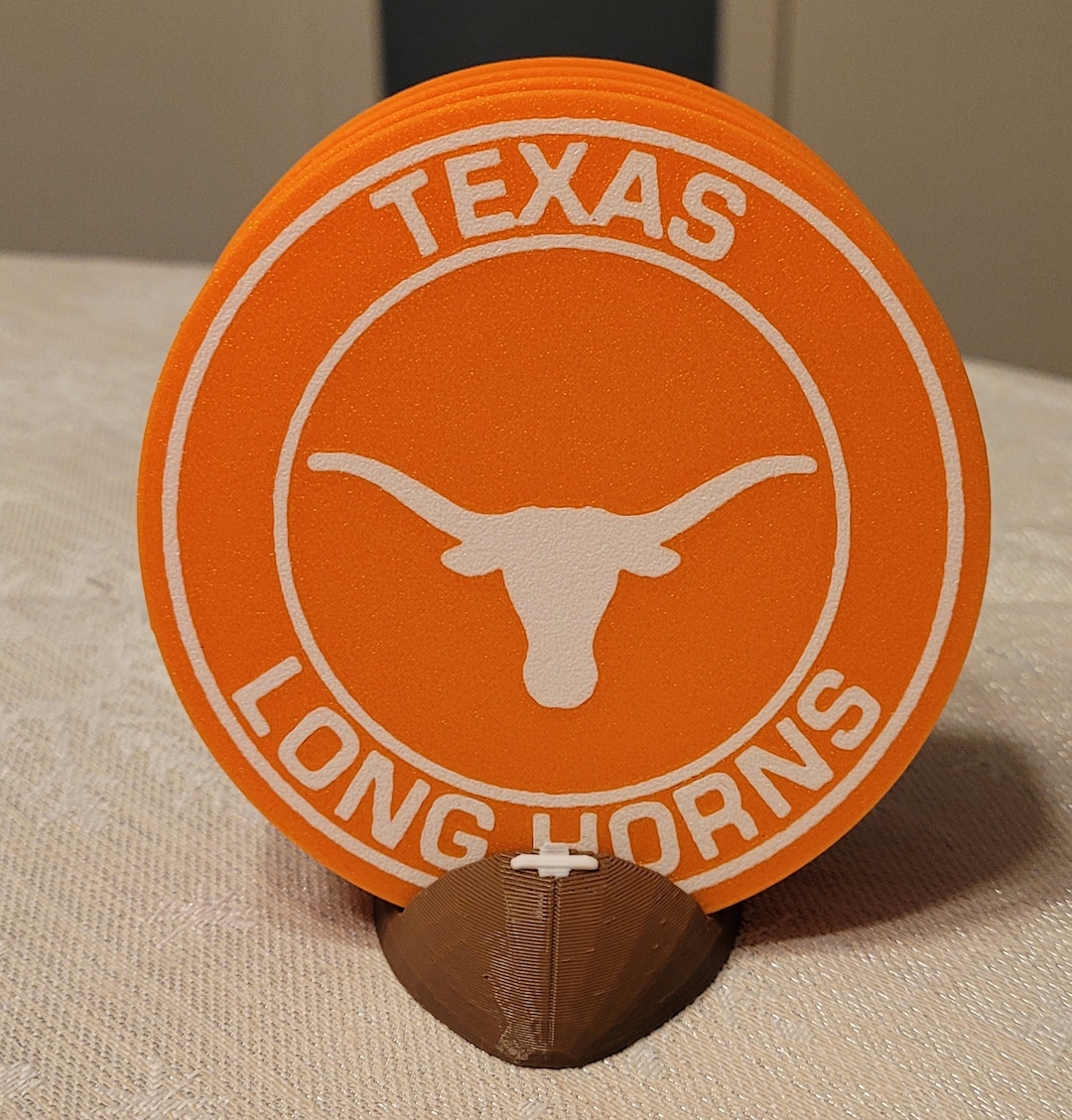 Texas Longhorns Coaster Set 3D Printed set of 4 - Etsy