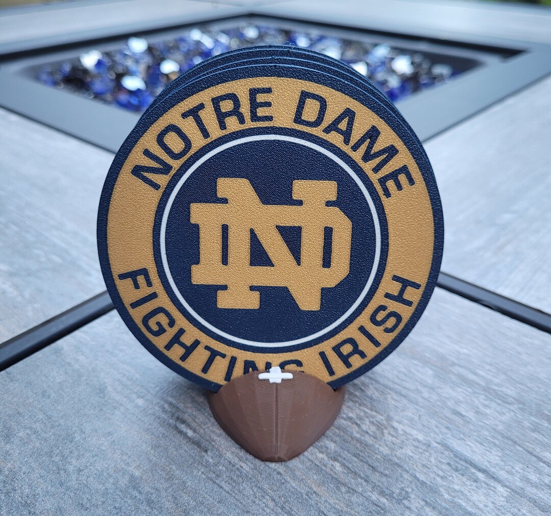 Notre Dame Fighting Irish Coaster Set 3D Printed set of 4 - Etsy