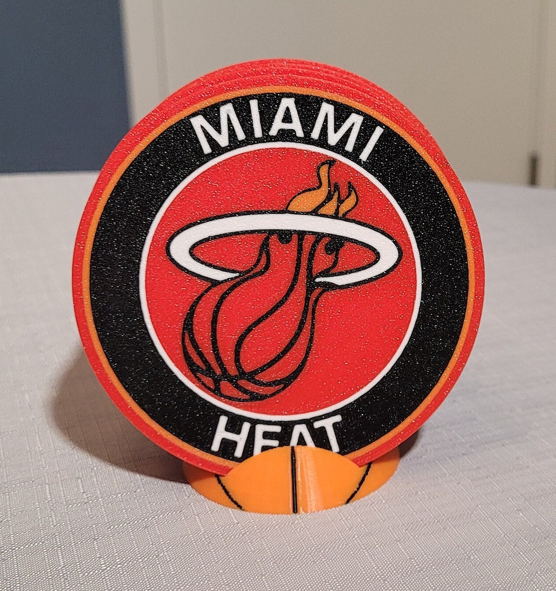 Miami Heat Coasters Set 3D Printed set of 4 - Etsy