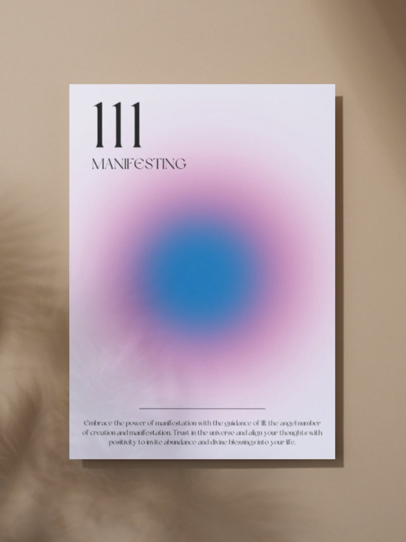 Angel Number 111 Poster | Instant Download | Available in A3/A4/A5 ...