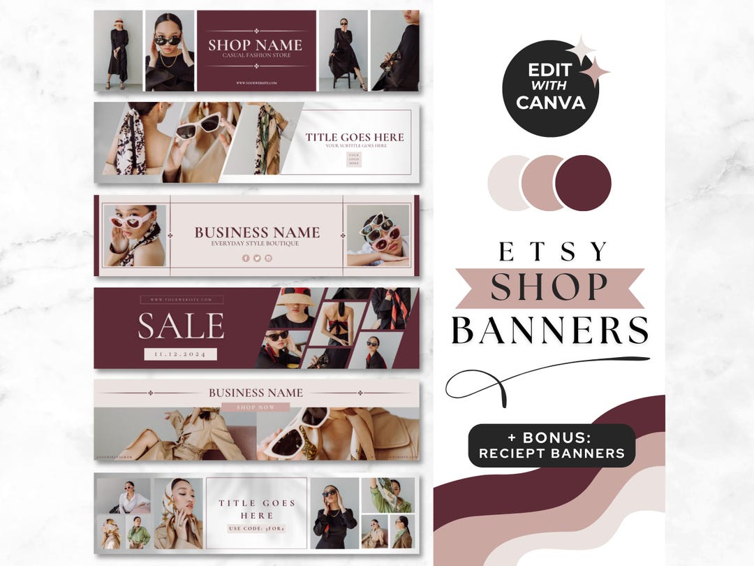 Etsy Shop Banner Kit, Etsy Canva Banners, Simple Elegant Branding ...