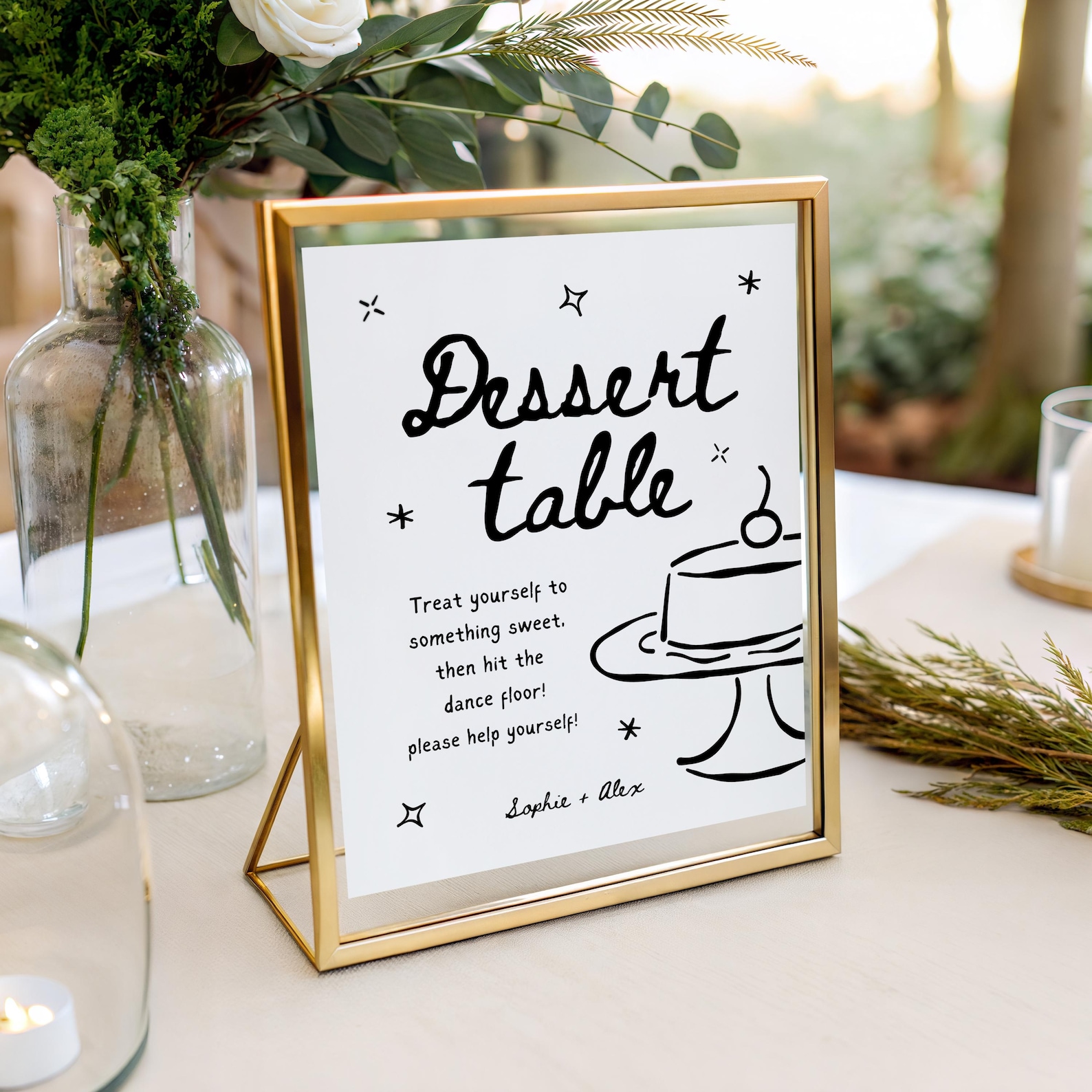Wedding Dessert Table Sign, Editable Wedding Sign Template, Whimsical ...