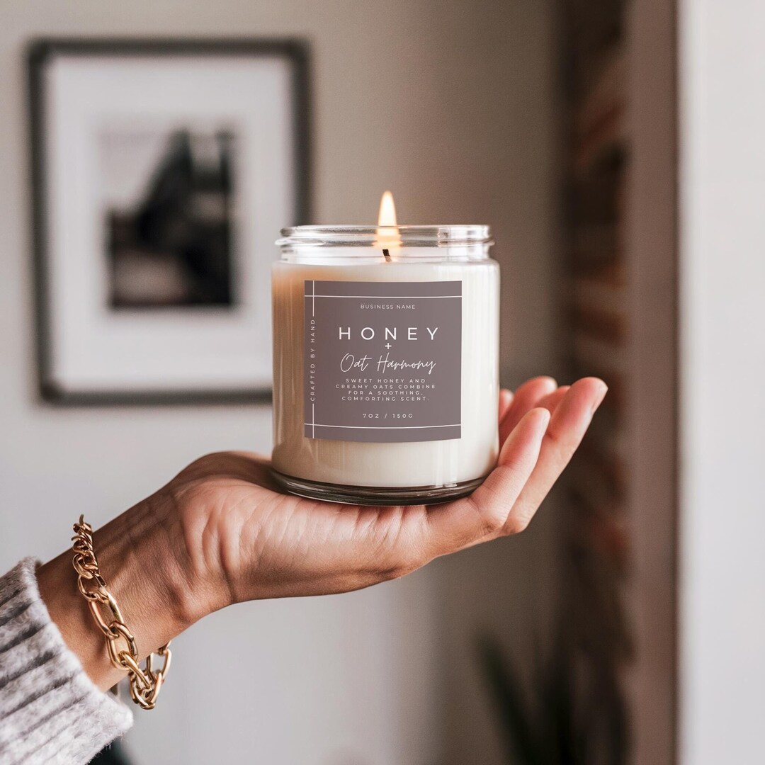 DIY Minimal Candle Label Template, Modern Candle Label, Customizable ...