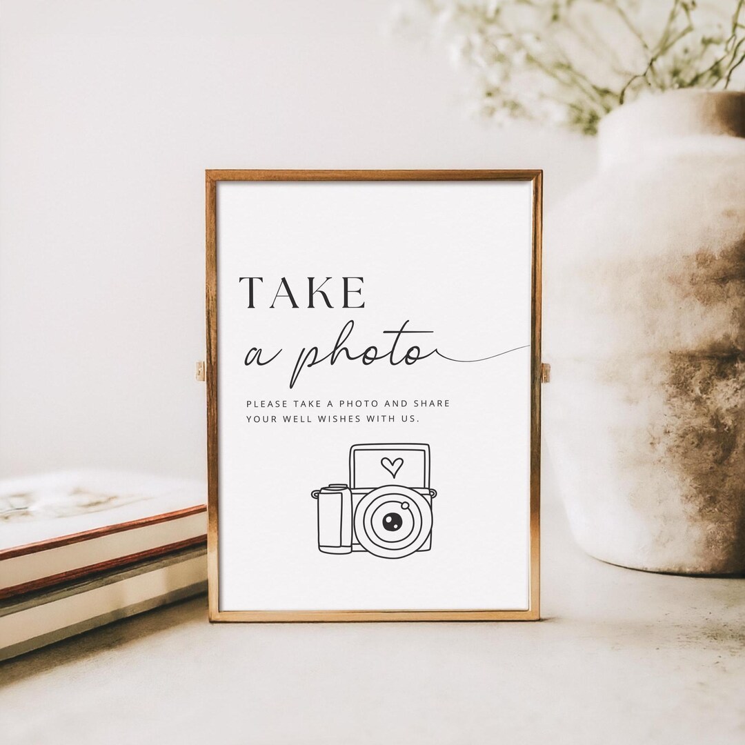 Take a Photo Sign, Share Your Well Wishes Sign, Editable Wedding Sign ...