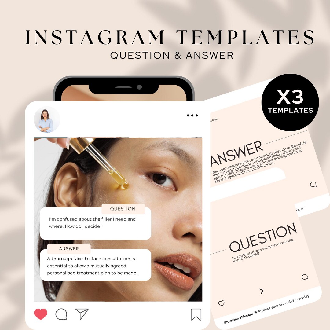 Instagram Templates for Business, Questions and Answer Templates ...