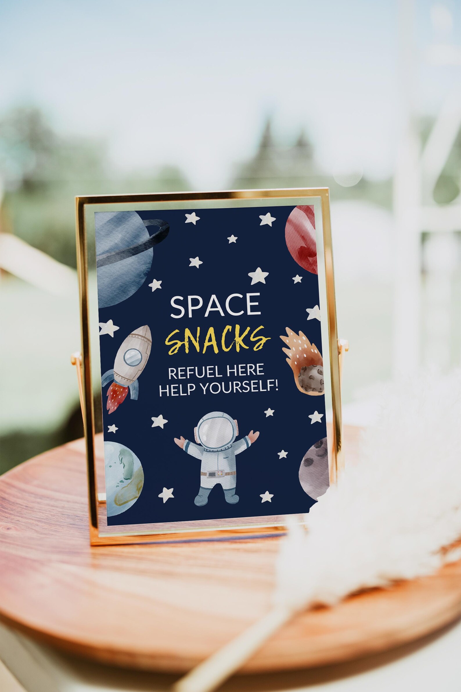 Editable Space Snacks Sign, Outer Space Birthday Table Decor, Galaxy ...