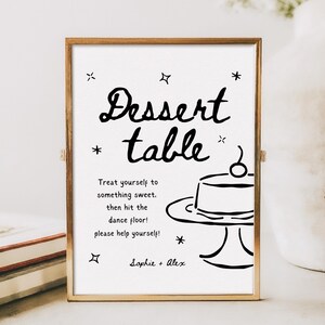 Wedding Dessert Table Sign, Editable Wedding Sign Template, Whimsical ...