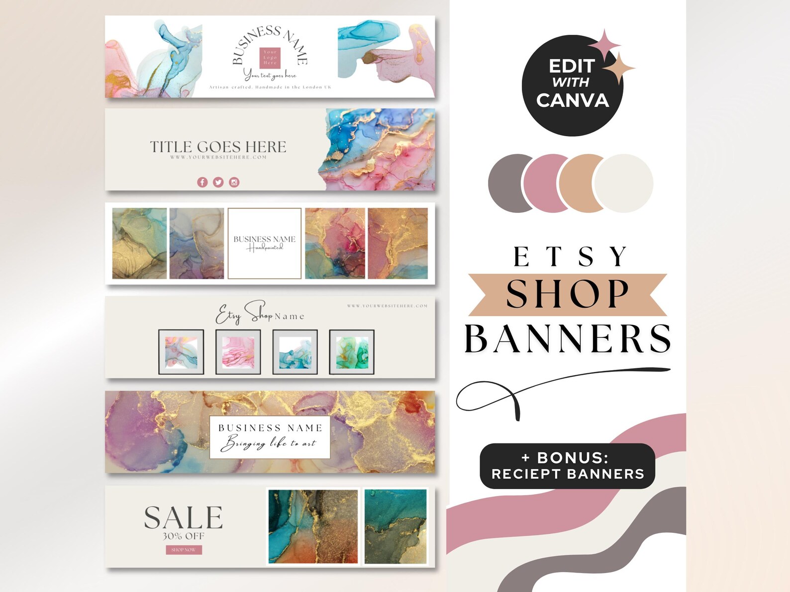 Etsy Shop Banner Kit, Etsy Canva Banners, Simple Elegant Branding ...