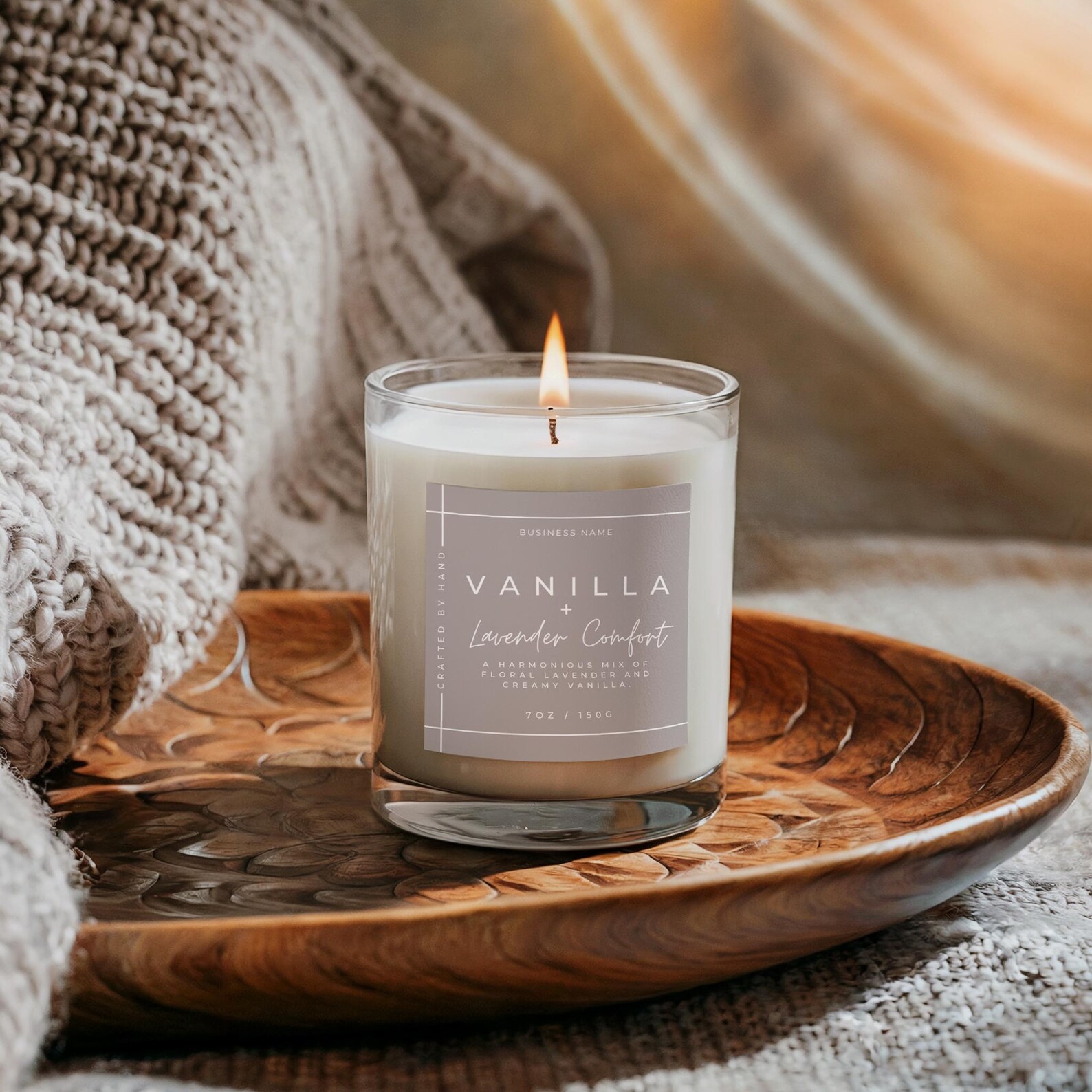 DIY Minimal Candle Label Template, Modern Candle Label, Customizable ...