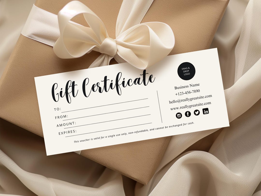 Modèle de chèque-cadeau avec logo, chèque-cadeau à faire soi-même ...