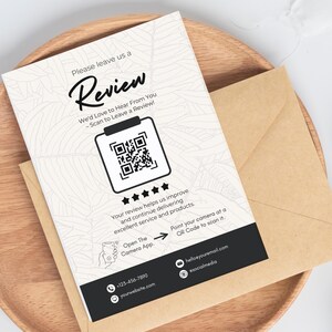 Ask for Review QR Code Sign Template Canva, Facebook Review, Google ...