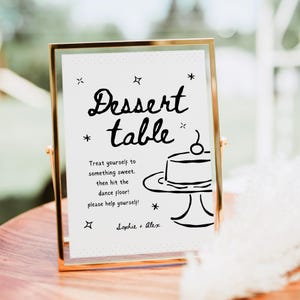 Wedding Dessert Table Sign, Editable Wedding Sign Template, Whimsical ...