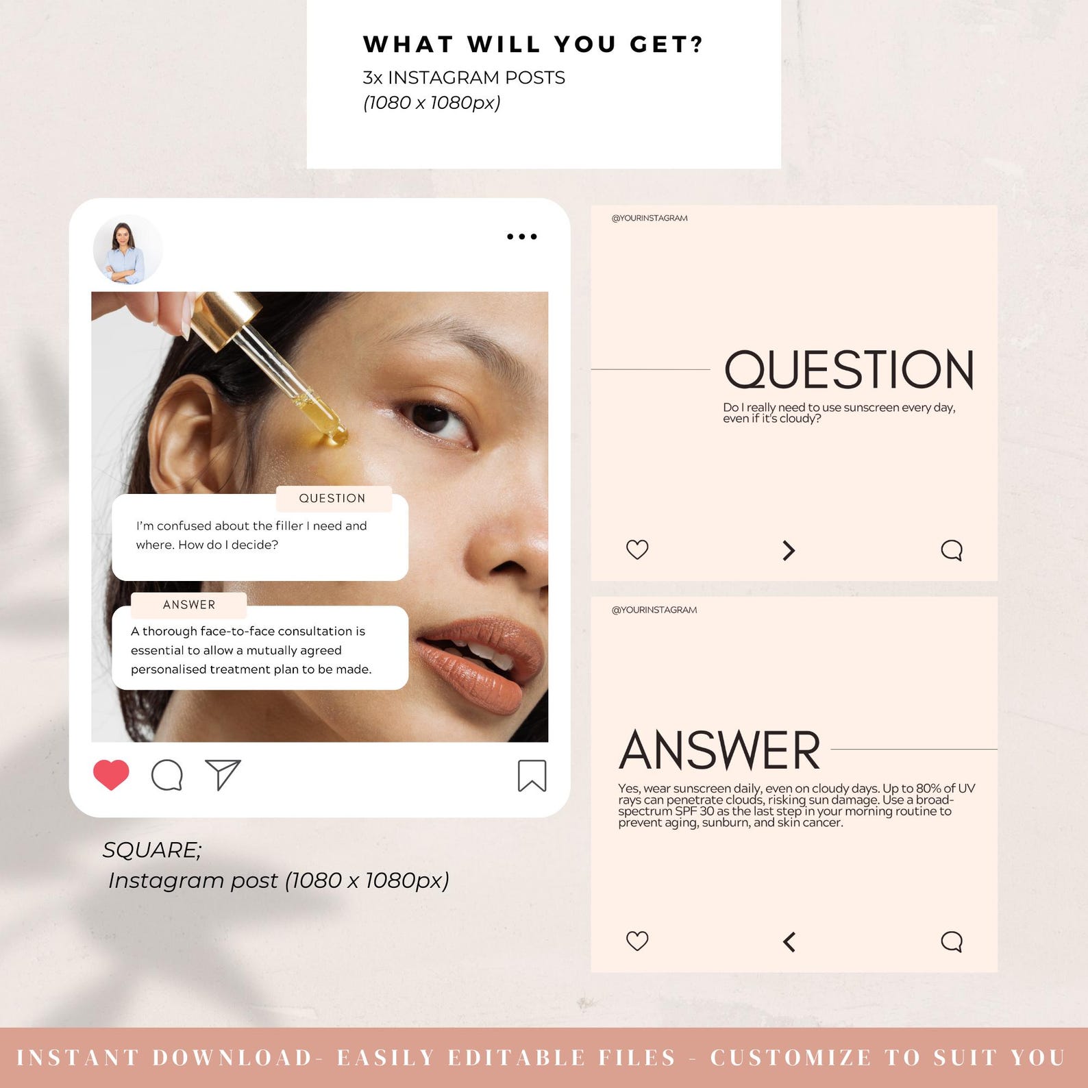 Instagram Templates for Business, Questions and Answer Templates ...