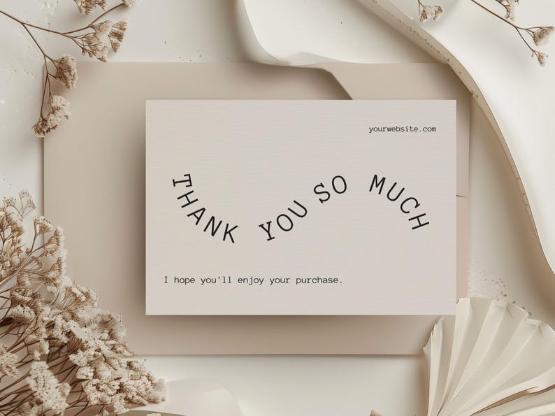 Business Thank You Card Canva Template, Personalized Thank You Card Business, Customizable Thank ...