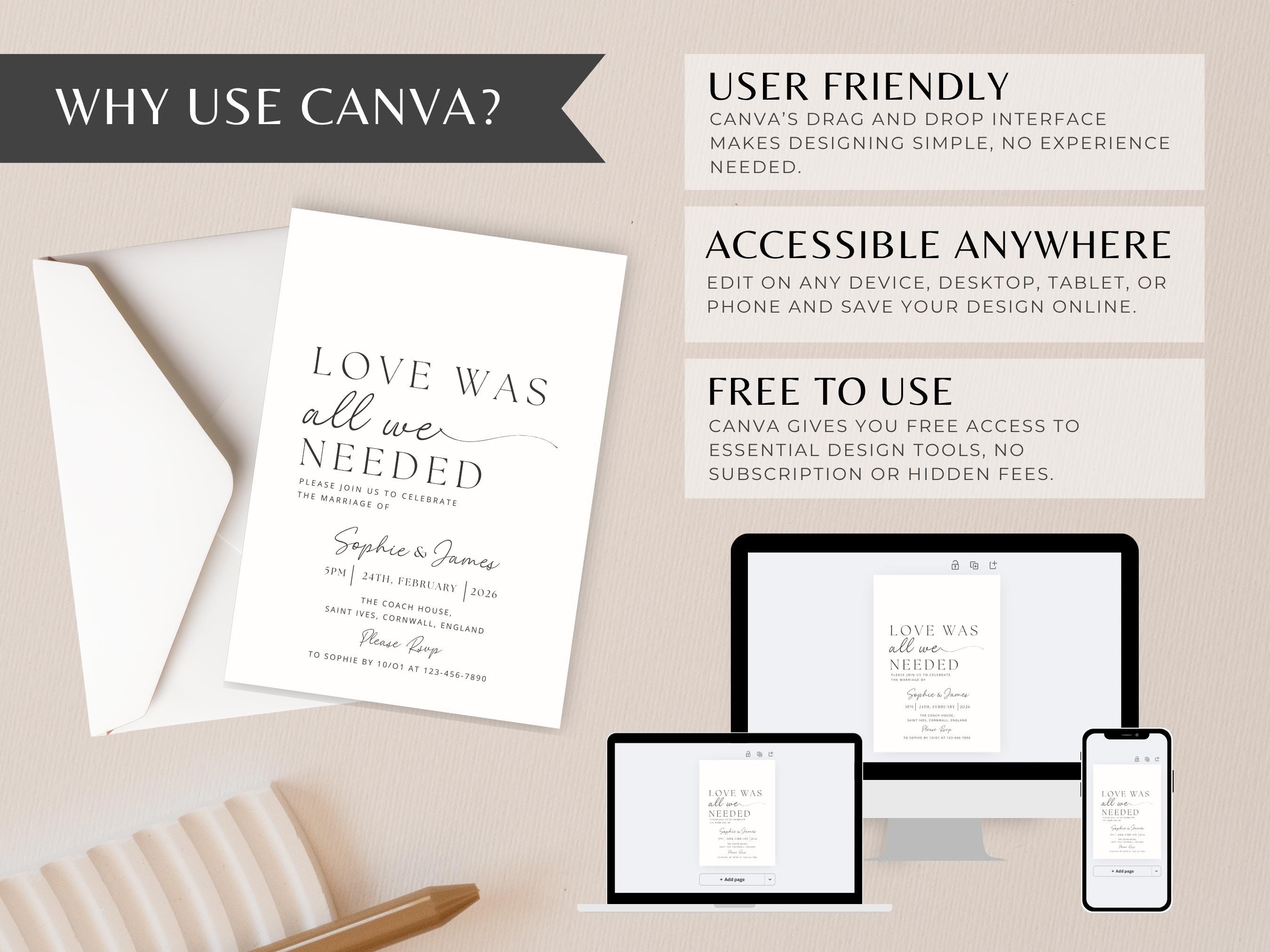 Elopement Reception Invite, Minimalist Elopement Announcement Card ...