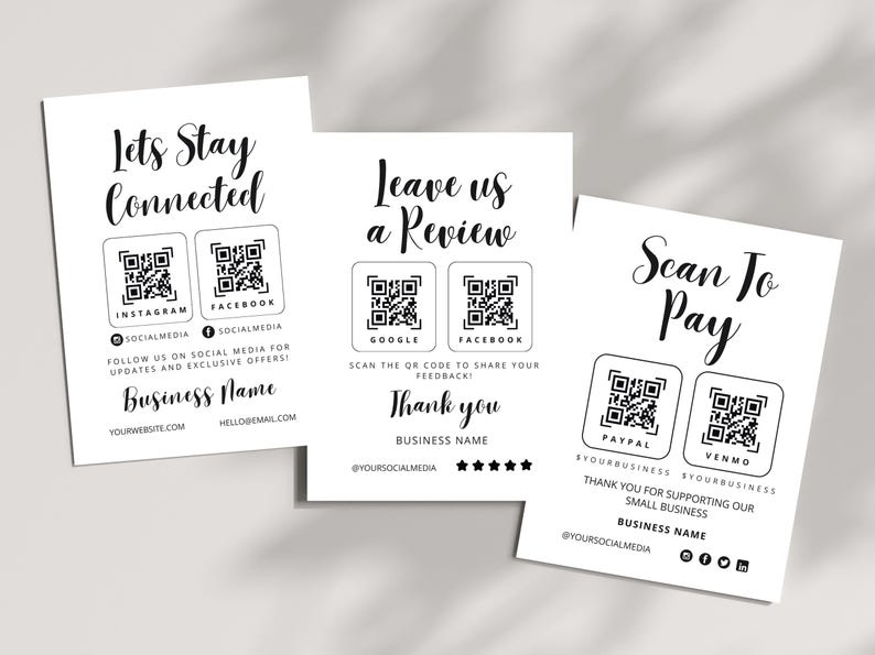 Printable Payment Sign, Follow Us on Social Media & Ask for Review Sign ...