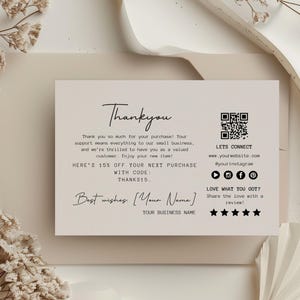 Business Thank You Card Canva Template, Personalized Thank You Card Business, Customizable Thank ...