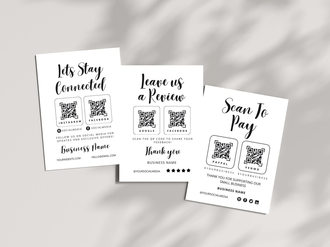Printable Payment Sign, Follow Us on Social Media & Ask for Review Sign ...