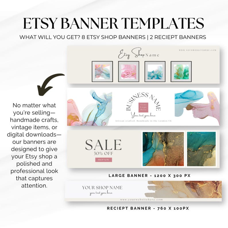 Etsy Shop Banner Kit, Etsy Canva Banners, Simple Elegant Branding ...