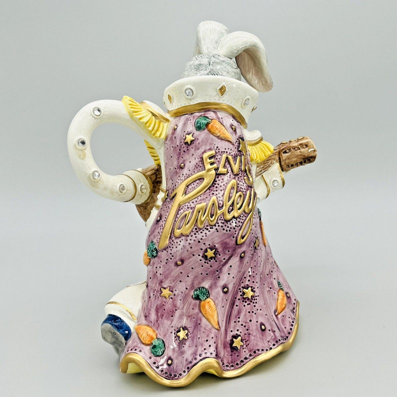 Vintage Fitz & Floyd Elvis Parsley Presley Rabbit Pitcher Vase - 1994 ...
