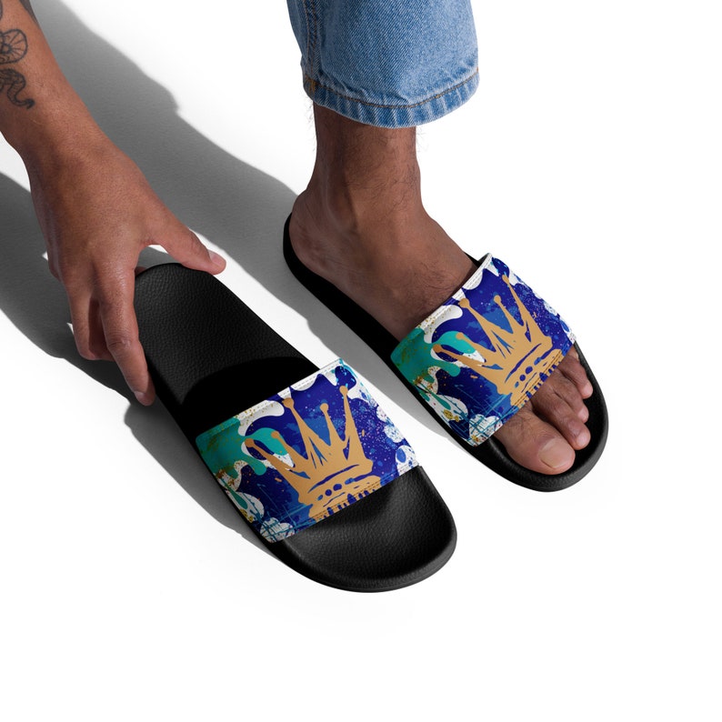 Faces of Art Mens Slides Throw on for Errands Beach Slides Around the ...