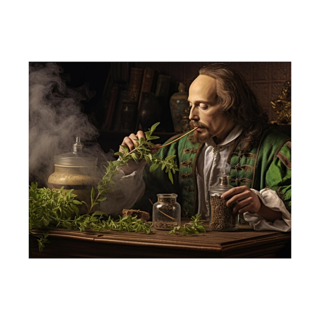 Shakespeare Smoking Herbs Print - Etsy