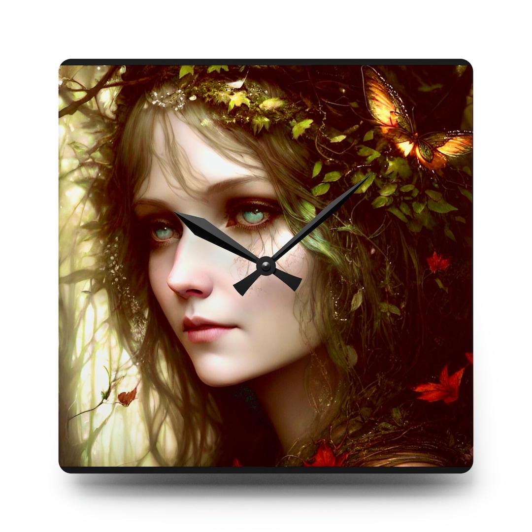 Art Wall Clock Greek Goddess Themed Acrylic Ready to Hang Mythology ...