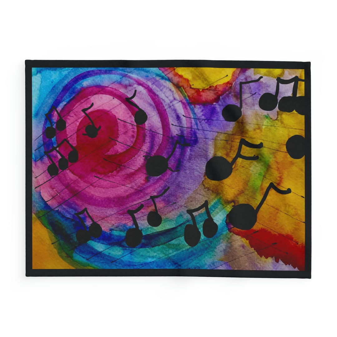 Blanket Music Notes 30x40 Inches One Sided Print Home Living Decor Soft ...