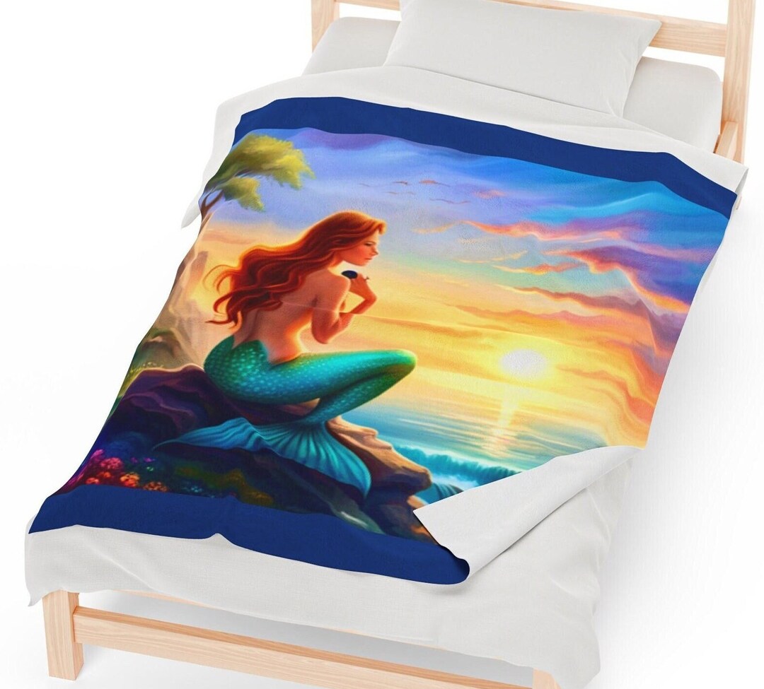 Mermaid Tail Blanket Bedroom Living Room Throw Blanket Home and Living ...
