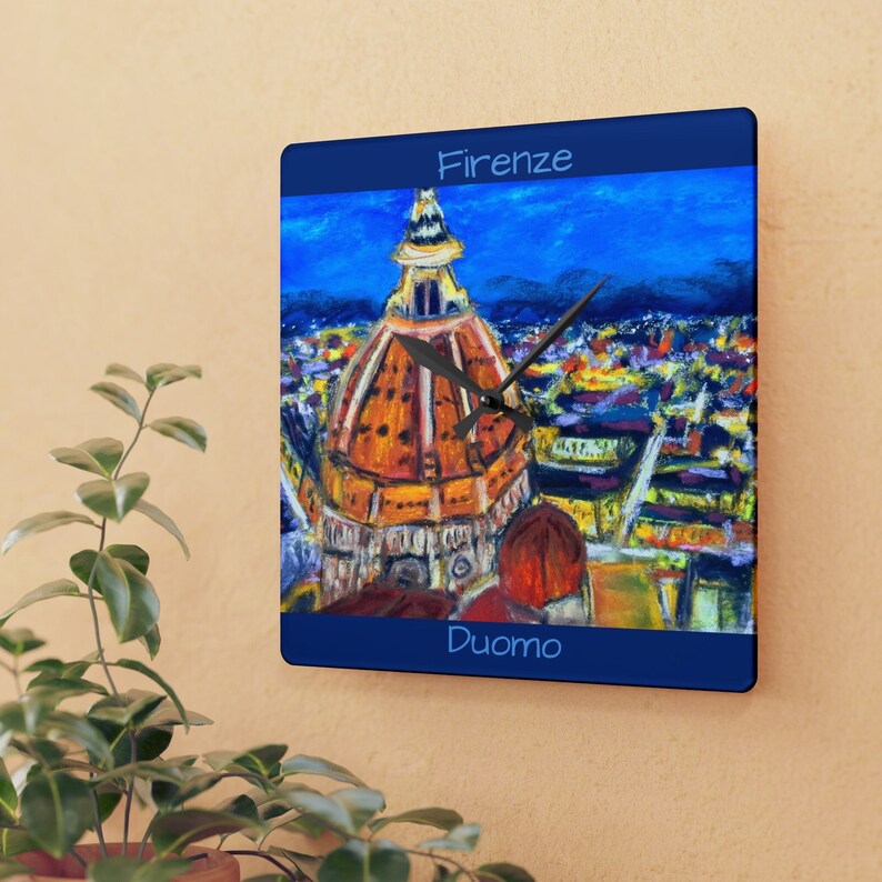 Florence Italy Wall Clock Acrylic Firenze Duomo Italian Cathedral Art ...