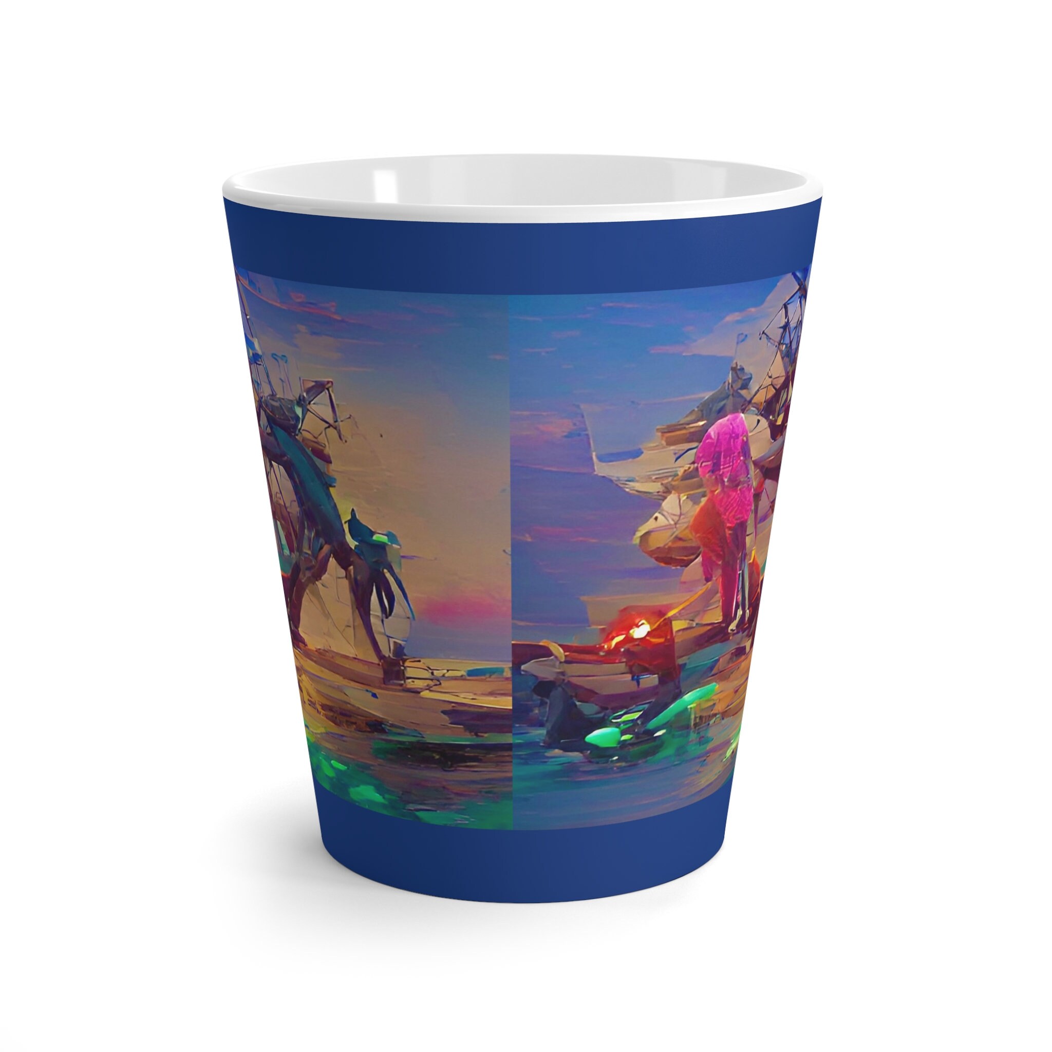 Art Mug Pirate Ship Theme Coffee Tea Cocoa 12 Oz Latte-ocean Sea Print ...