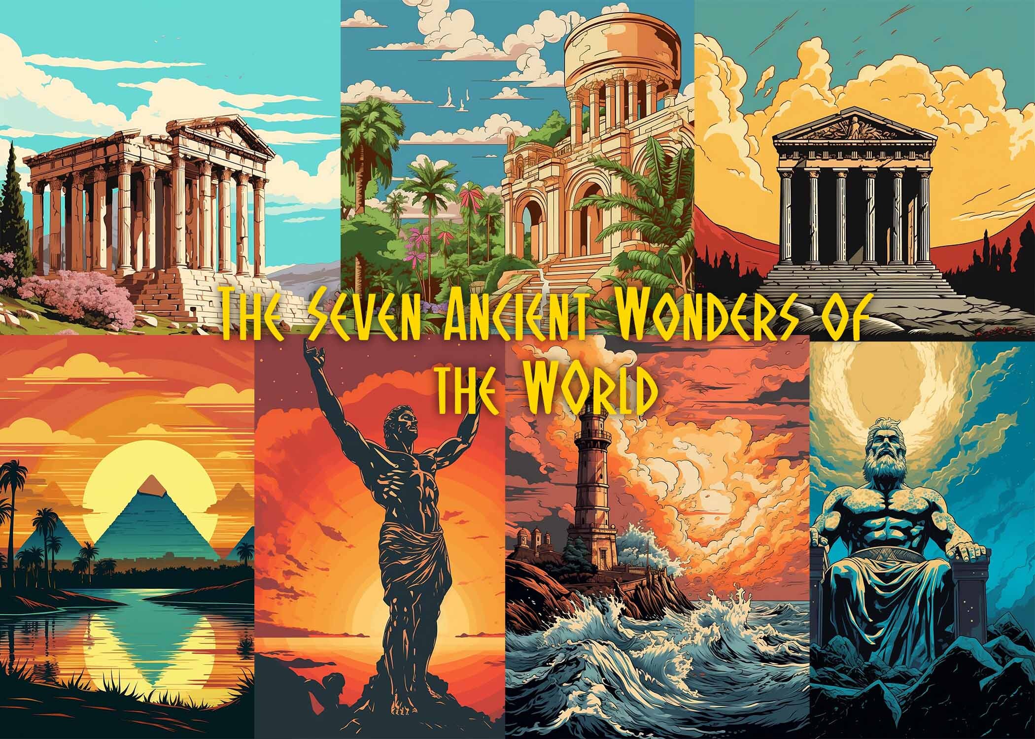Pop Art Posters: Captivating Ancient Wonders of the World - Modern and ...