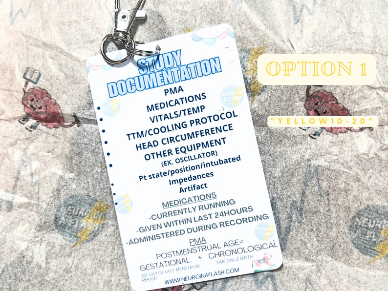 EEG Tech Badge Card Bookbag Keychain Neurology Gift NICU Study ...