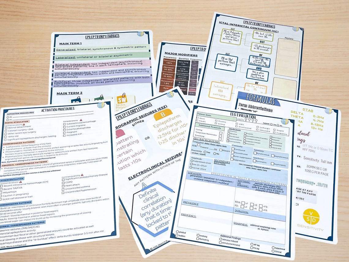 EEG Reading Worksheets: Neurodiagnostic Reference Guide (digital ...