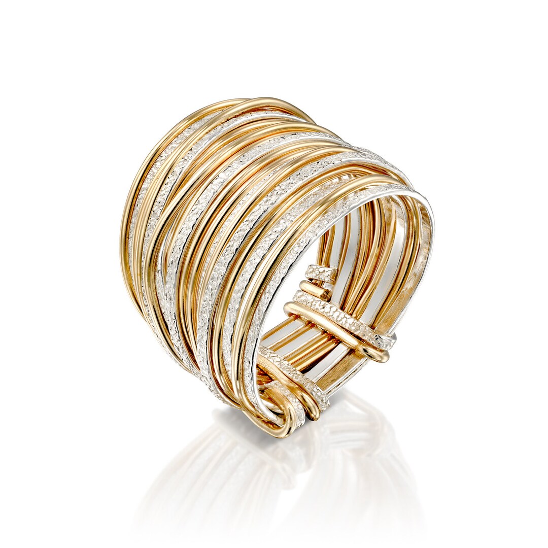 Gold & Silver Aurora Ring, Handcrafted Ring - Etsy