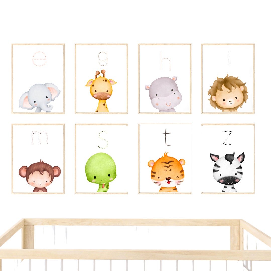 Safari ABC Watercolor Digital Prints for Nursery, Child’s Room ...