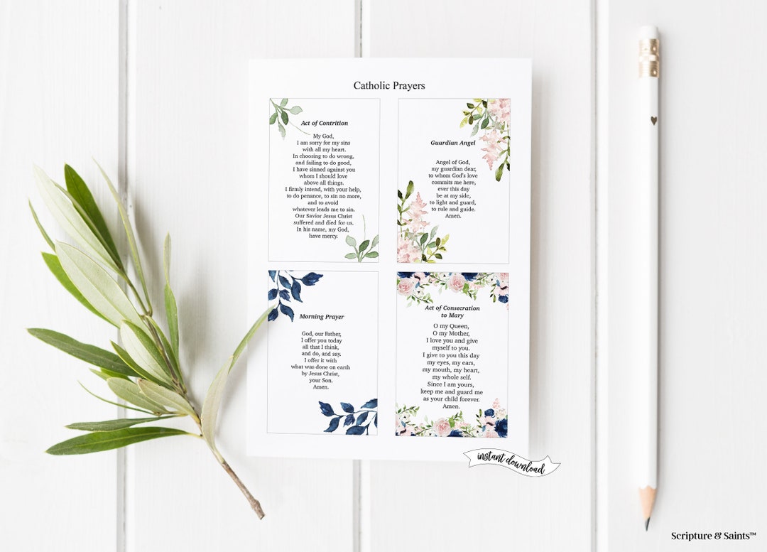 Catholic Prayers for First Communion • Printable Cards for Personal Use ...