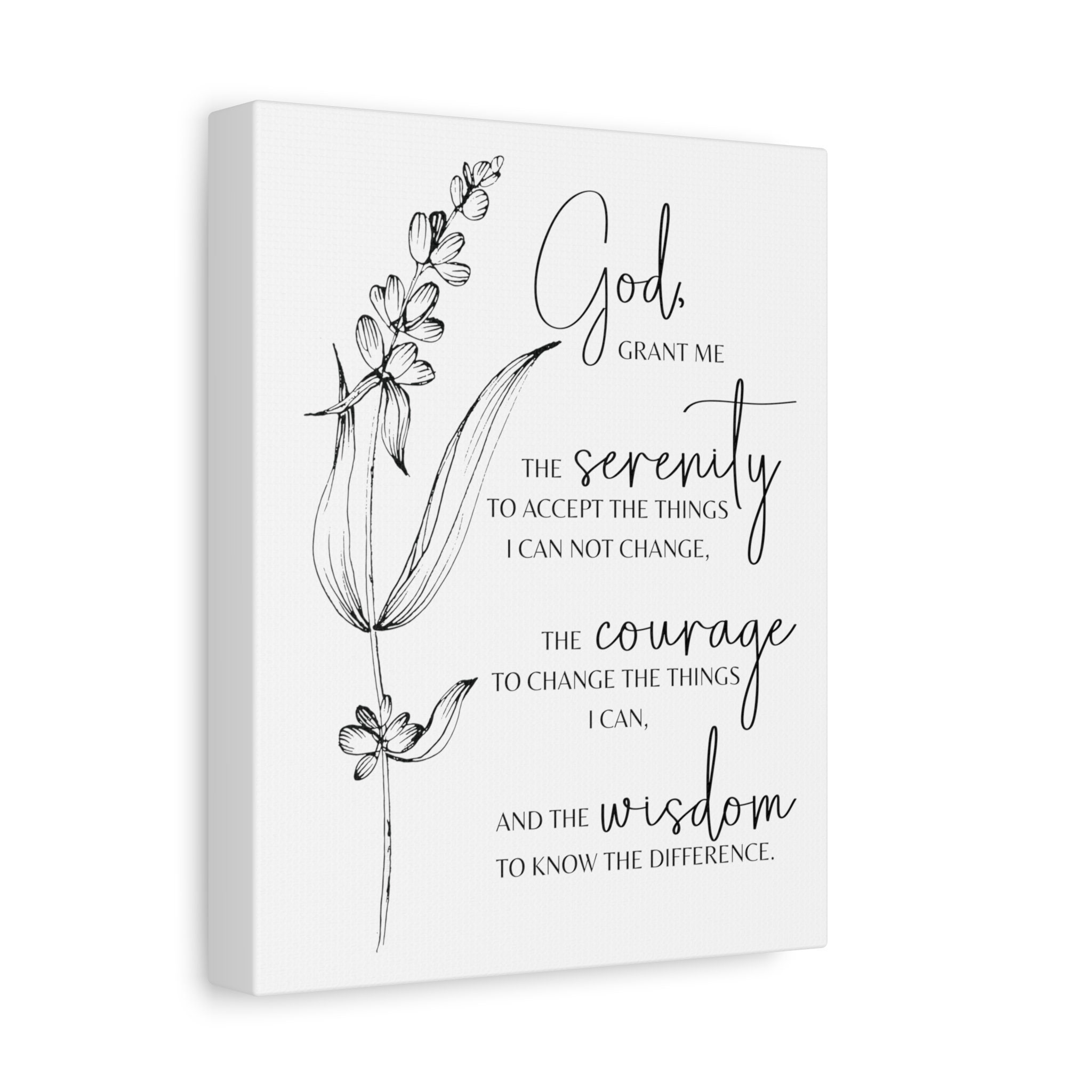 Serenity Prayer Wall Art Stretched Canvas Serenity Prayer - Etsy