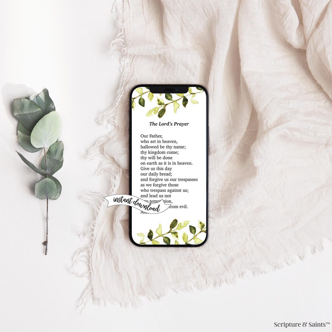Our Father, the Lord's Prayer, Electronic Catholic Prayer Card for ...